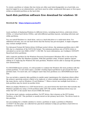 Fillable Online Hard Disk Partition Software Free Download For Windows ...