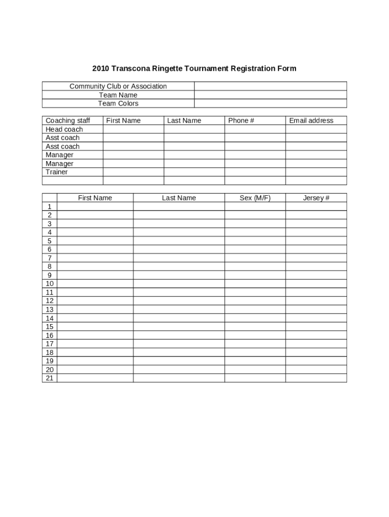 2009 Transcona Ringette Tournament Registration Doc Template | pdfFiller