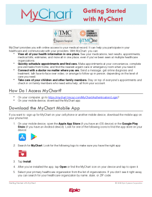 Fillable Online MyChart Patient Tip Sheet - Getting Started with MyChart Fax Email Print - pdfFiller