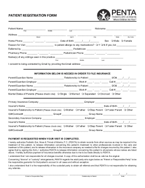 Fillable Online Pediatric Patient Intake Forms - OSNT Fax Email Print - pdfFiller