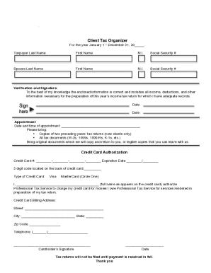 Fillable Online Client Tax Organizer.doc Fax Email Print - pdfFiller