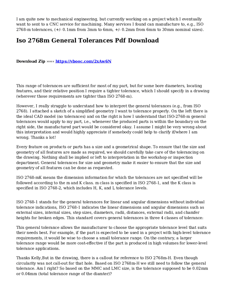 Fillable Online How to interpret general tolerances (e.g., ISO 2768 ...