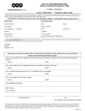 Fillable Online HEALTH PARTNERS MEDICARE Emflaza Fax Email Print ...