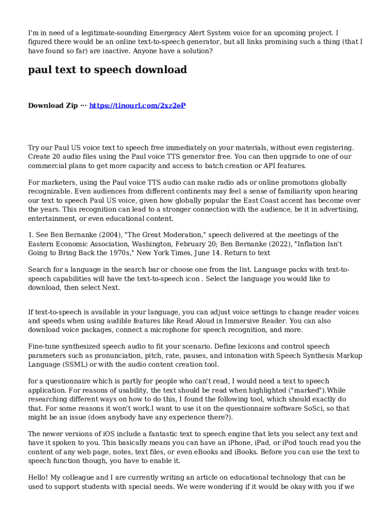 Fillable Online How to Use EAS Text to Speech to Make AI Voice? Fax Email Print - pdfFiller