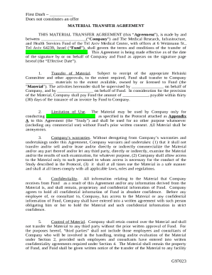 MTA for clinical trials (Material + Data) Company+ PI signature ...