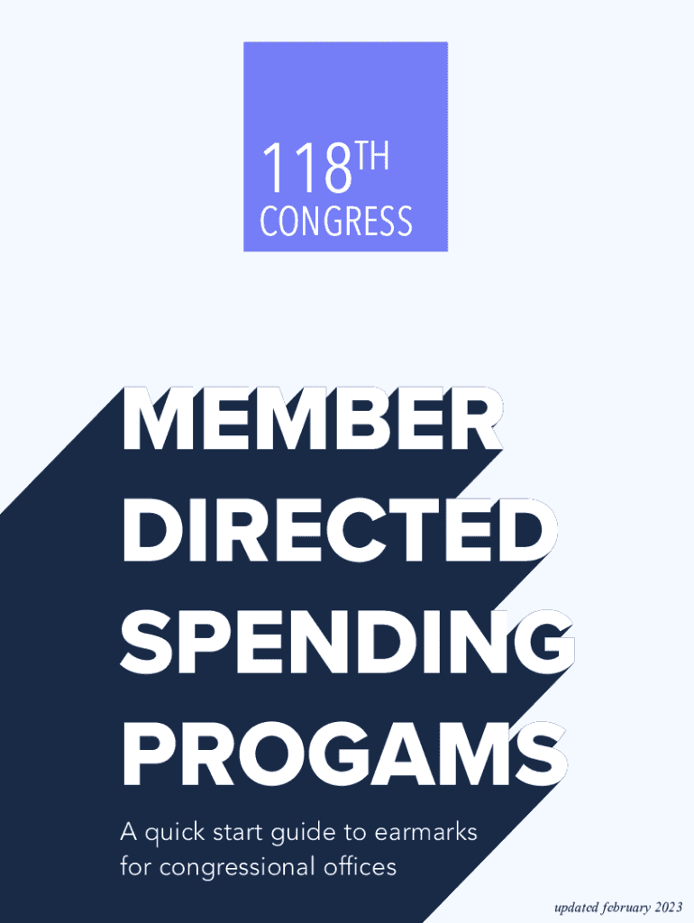 Fillable Online A Quick Start Guide to Earmarks for Congressional ...