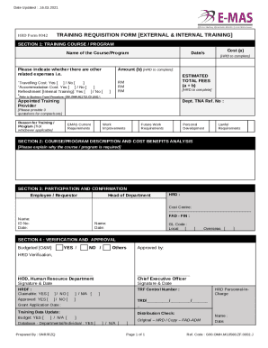 HRD 0042TRAINING REQUISITION EXTERNAL & INTERNAL TRAINING Doc Template ...
