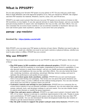 Fillable Online Maximizing the performance of PPSSPP on your Android ... Fax Email Print - pdfFiller