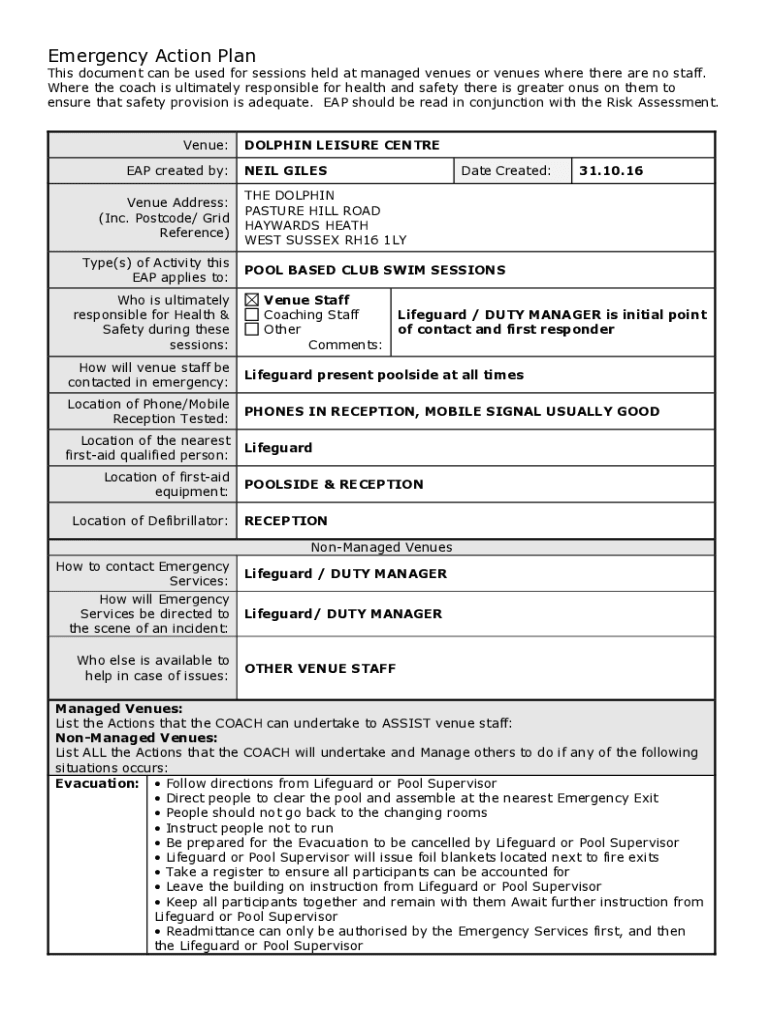 Fillable Online Emergency Action Plan Open Road Bike Fax Email Print - pdfFiller