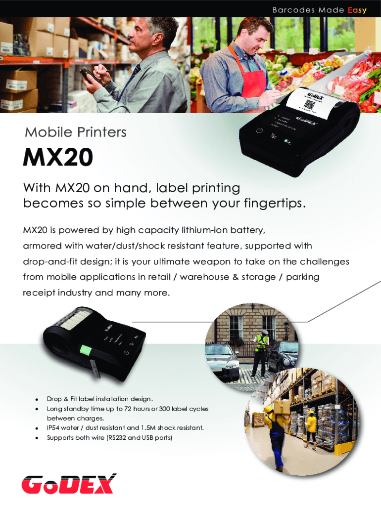 Fillable Online ZQ600 Plus-HC Mobile Printers Specification Sheet Fax ...