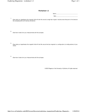 Fillable Online Exploring Magnetism - worksheet 1.2 Fax Email Print ...