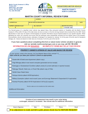 Fillable Online MARTIN COUNTY INFORMAL REVIEW FORM Fax Email Print ...