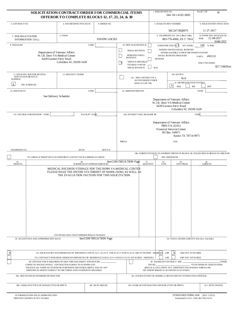 Medical Records Storage- 544 (VA-18-923467) - Solicitation 1 Doc ...