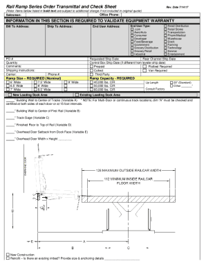 Fillable Online Rail Ramp Series Check Sheet Fax Email Print - pdfFiller
