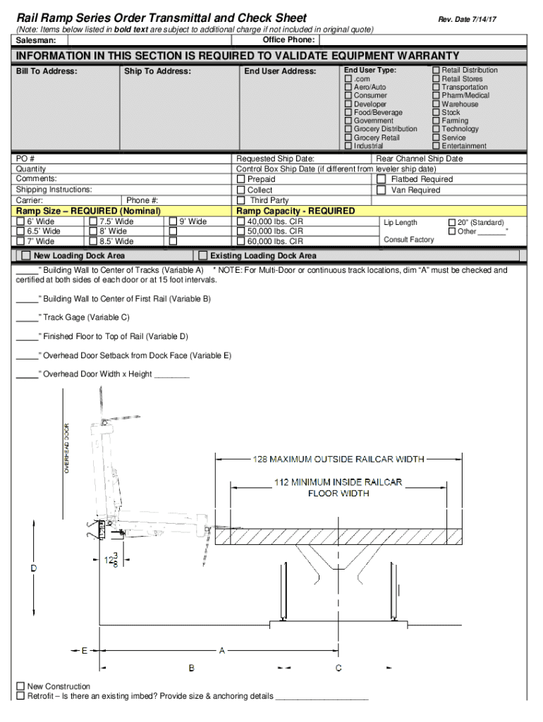 Fillable Online Rail Ramp Series Check Sheet Fax Email Print - pdfFiller