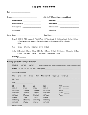 Fillable Online Coggins Field Form in Fairdale, KY Fax Email Print ...