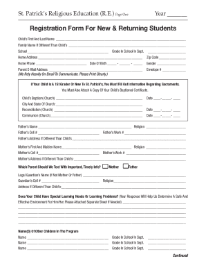 Fillable Online Religious-Education-Registration-Form- ... Fax Email ...