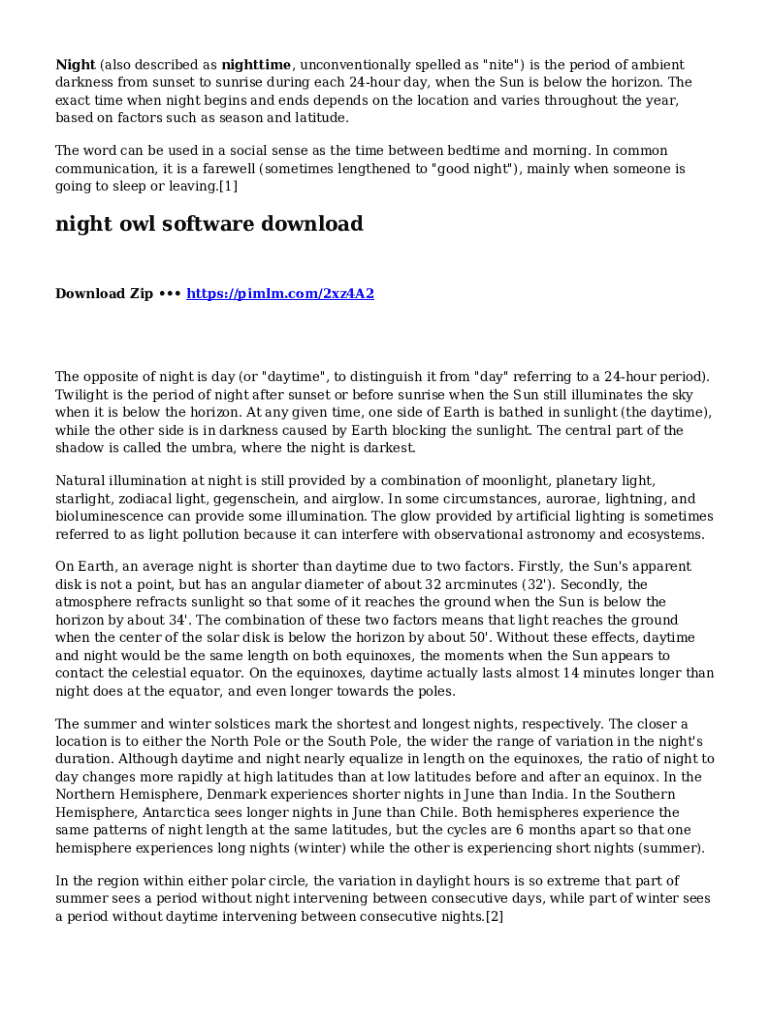 Fillable Online Night Owl Software Download Fax Email Print - pdfFiller