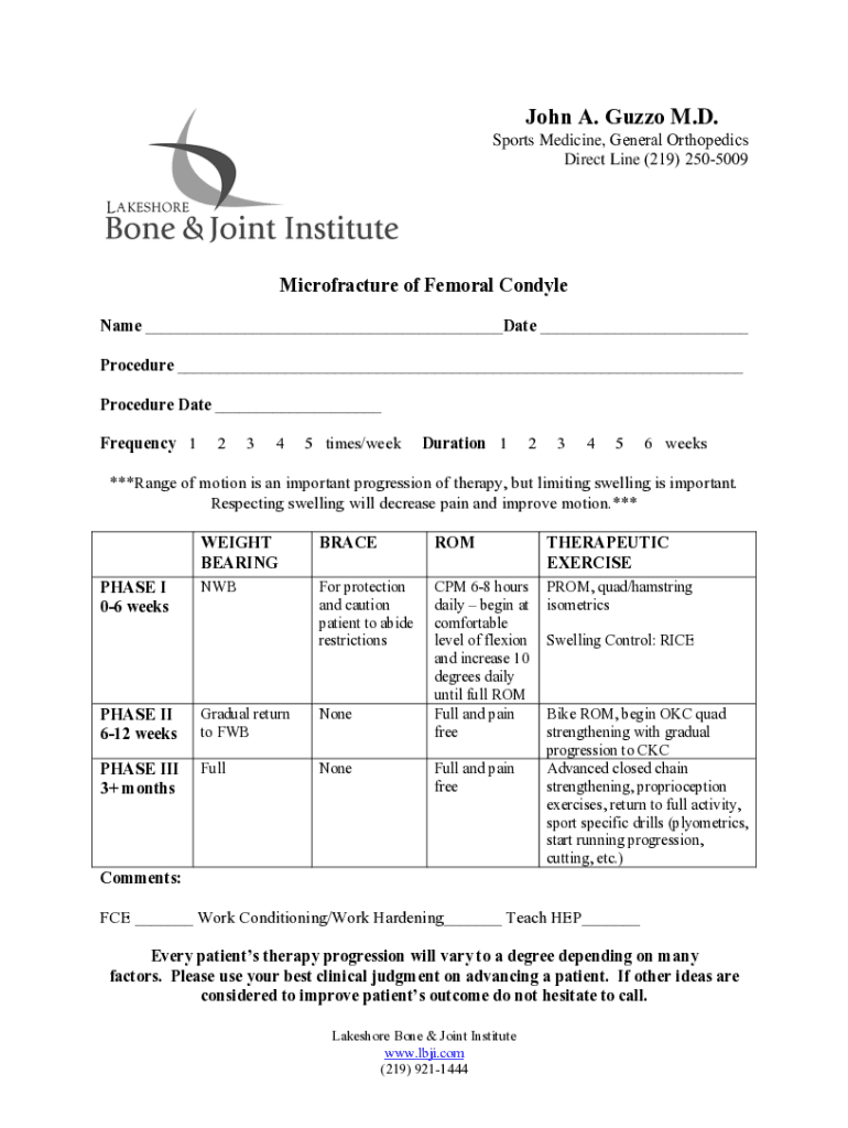 Fillable Online Quadricep Tendon Repair Protocol Fax Email Print ...