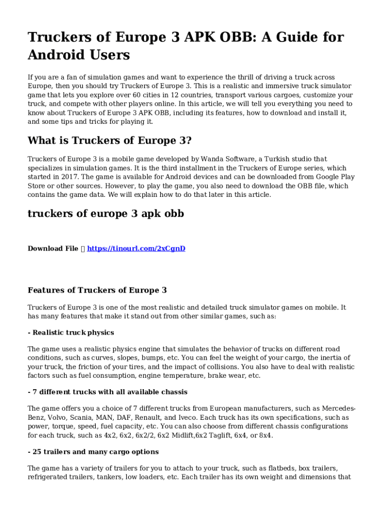 Fillable Online Top 30 Apps like Truckers of Europe 3 for Android Fax Email Print - pdfFiller