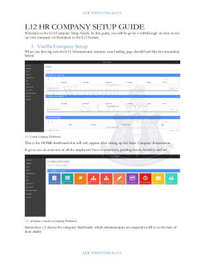 Fillable Online L12 HR EMPLOYEES SETUP GUIDE Fax Email Print - pdfFiller