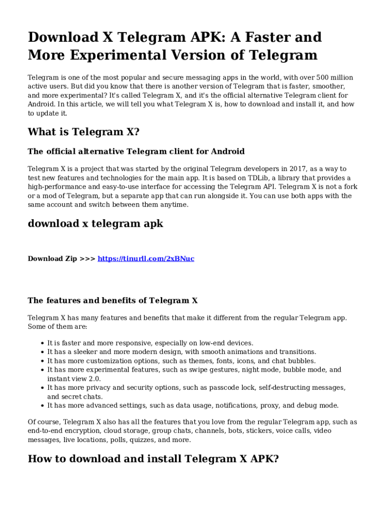 Fillable Online Telegram X for Android - Download the APK from Uptodown Fax Email Print - pdfFiller