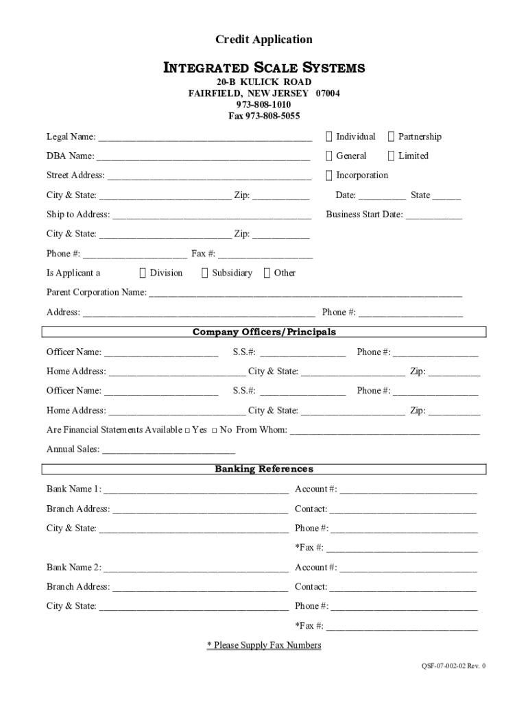 Fillable Online Integrated Scale Systems: Contact Fax Email Print ...