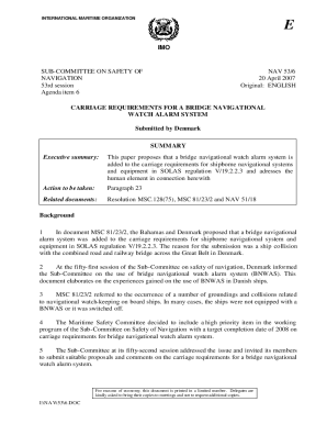 Fillable Online Performance Standards for a Bridge Navigational Watch ...
