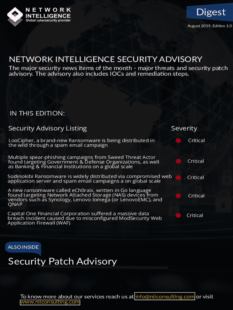 Fillable Online Security Advisories DigestNetwork Intelligence Fax Email Print - pdfFiller