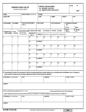 Fillable Online DD Form 2776, "Dangerous Cargo Checklist" Fax Email ...