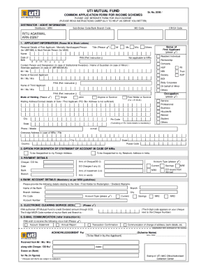 Fillable Online UTI Mutual Fund Common Application Form Fax Email Print - pdfFiller