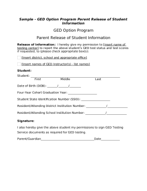 GED Flash Survey Consent and Release Doc Template | pdfFiller