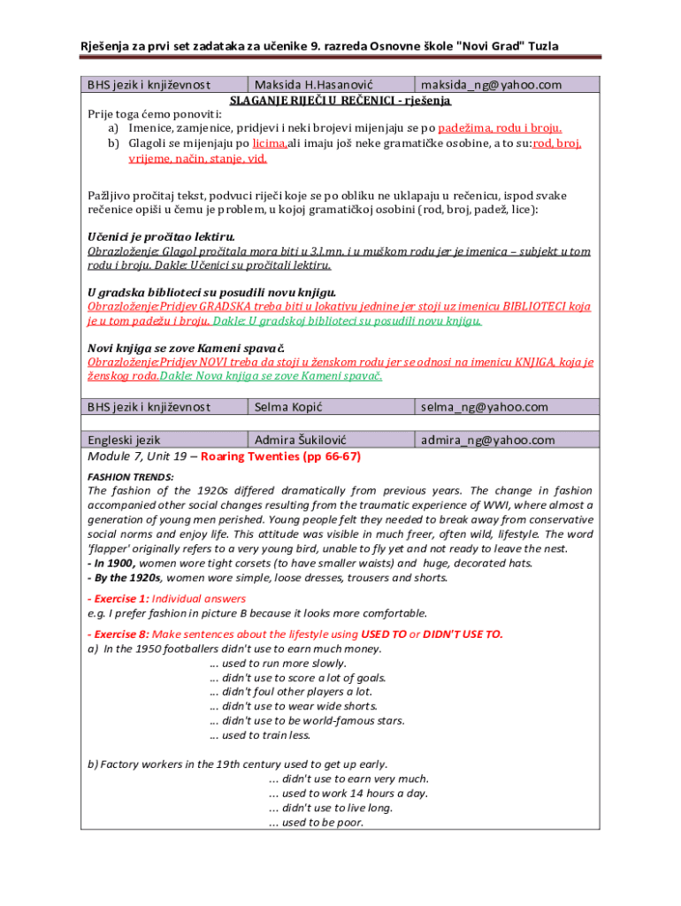 Fillable Online Rjeenja- Prvi set zadataka za uenike 9. razreda Osnovne ...