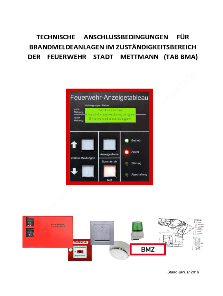 Ausfüllbar Online DER FEUERWEHR STADT METTMANN (TAB BMA) Fax Email ...