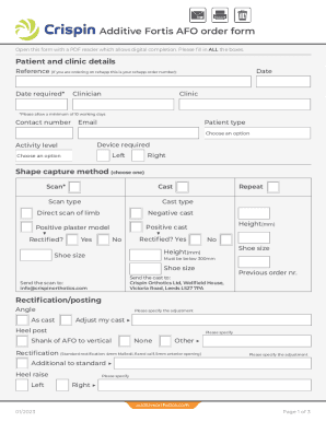 Fillable Online Additive Fortis AFO order form Fax Email Print - pdfFiller