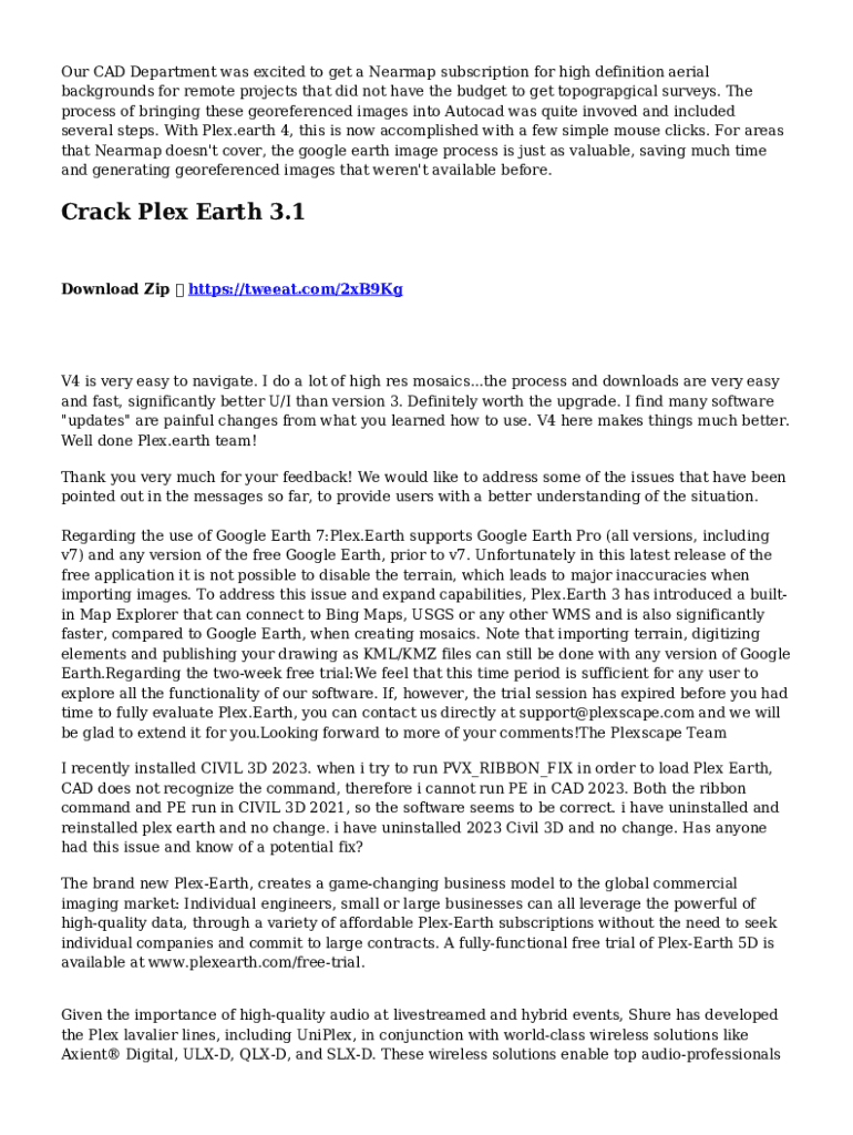 Fillable Online Crack Plex Earth 3.1 Fax Email Print - pdfFiller