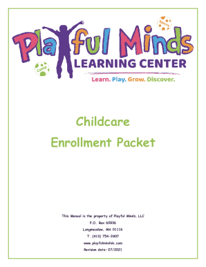 Fillable Online Childcare Enrollment Packet Fax Email Print - pdfFiller