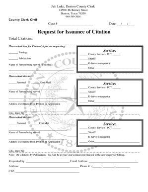 Fillable Online Request for Issuance of Citation Fax Email Print ...