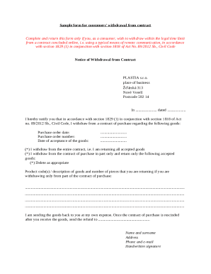 contract withdrawal template Doc Template | pdfFiller
