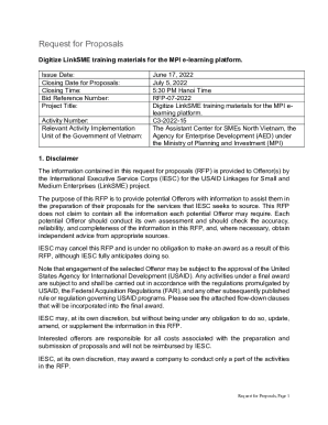 Fillable Online Request for Proposal for Services Reference number: RFP ...