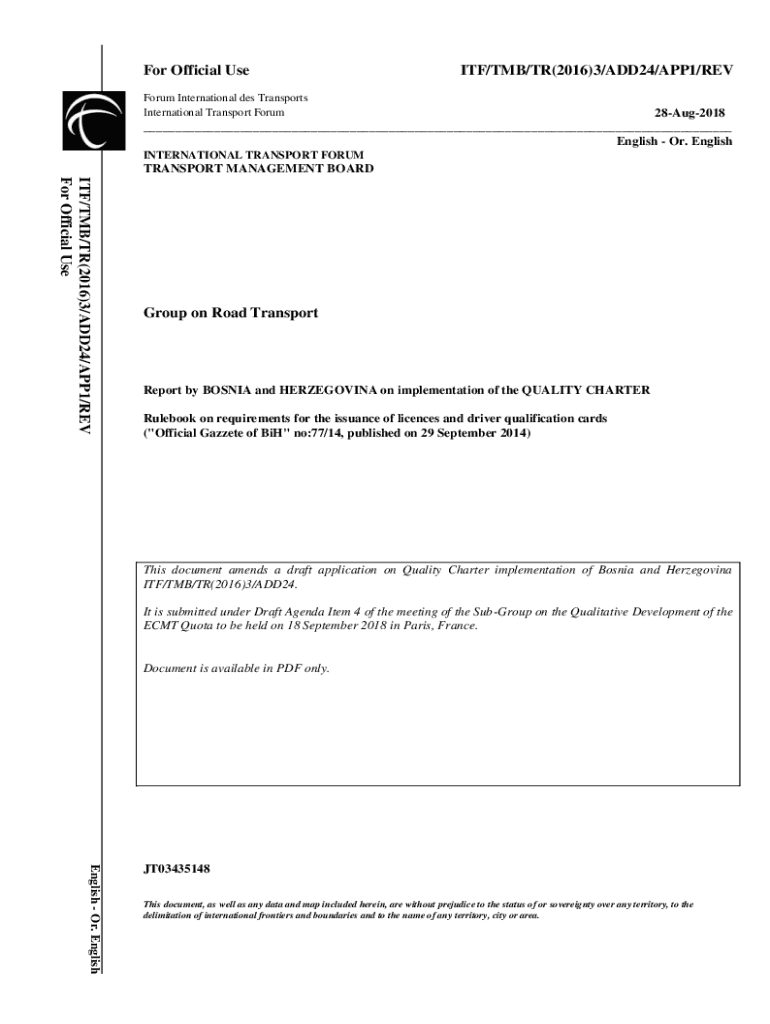 Fillable Online TIR (Transports Internationaux Routiers, International ...