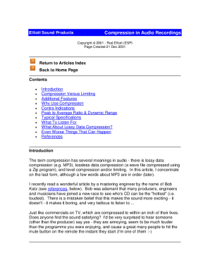 Fillable Online What is compression? Mastering the art of audio ... Fax ...