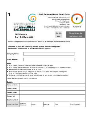 Fillable Online Shell Scheme Name Panel Form Fax Email Print - pdfFiller
