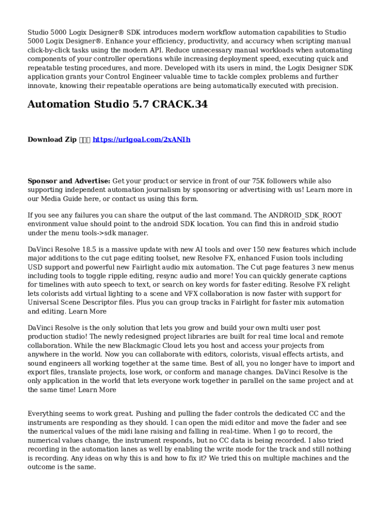 Fillable Online Lunch & Learn: What's New in Studio 5000 Logix Designer ...