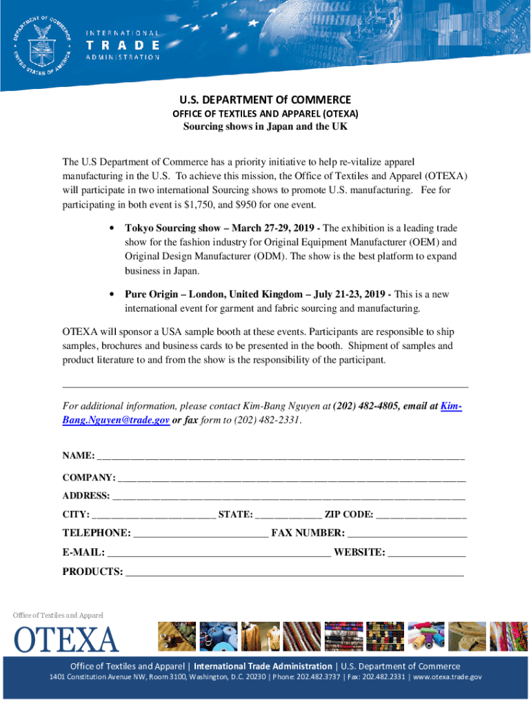Fillable Online U.S. Textile Manufacturing and the Proposed Trans-Pacific ... Fax Email Print ...