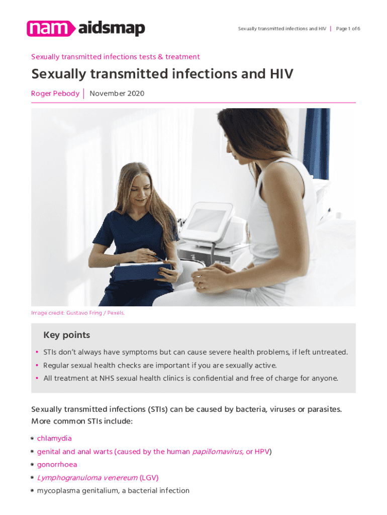 Fillable Online Sexually Transmitted Infections: Symptoms, Diagnosis & ... Fax Email Print ...