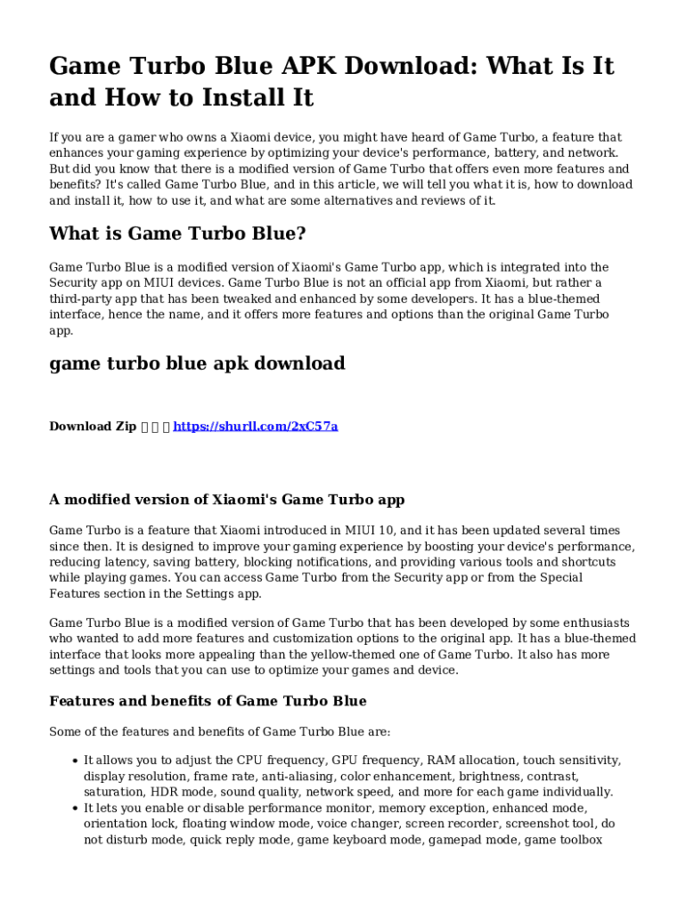 Fillable Online Game Turbo Blue APK: A Must-Have App for Gamers on ...