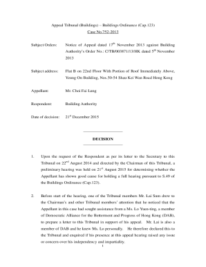 Fillable Online Buildings Ordinance (Cap.123) Case No.752-2013 Subject ...