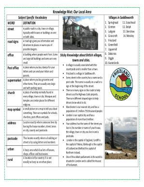 Fillable Online friezlandschool co Our Local Area Word Mat (teacher ...