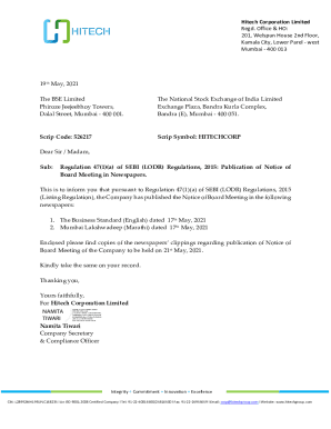 Fillable Online Hitech Corporation Limited Regd. Office & HO Fax Email ...